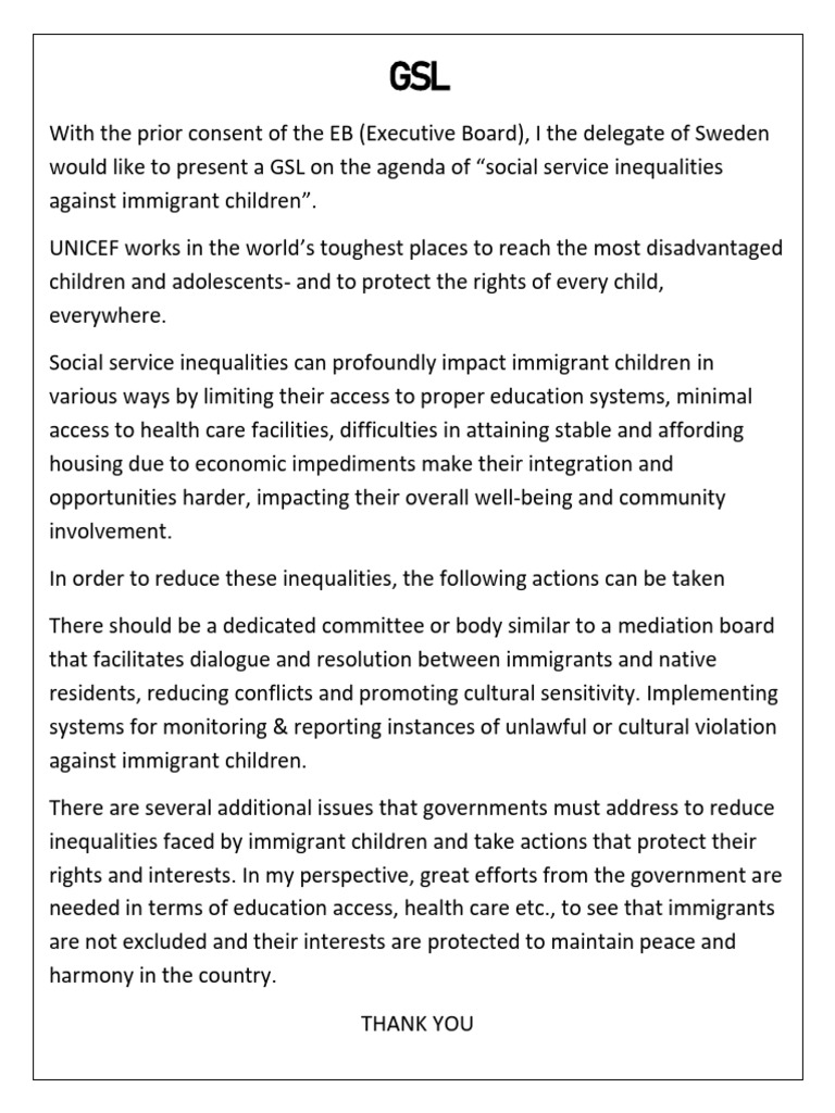 GSL - Sweden UNICEF | PDF