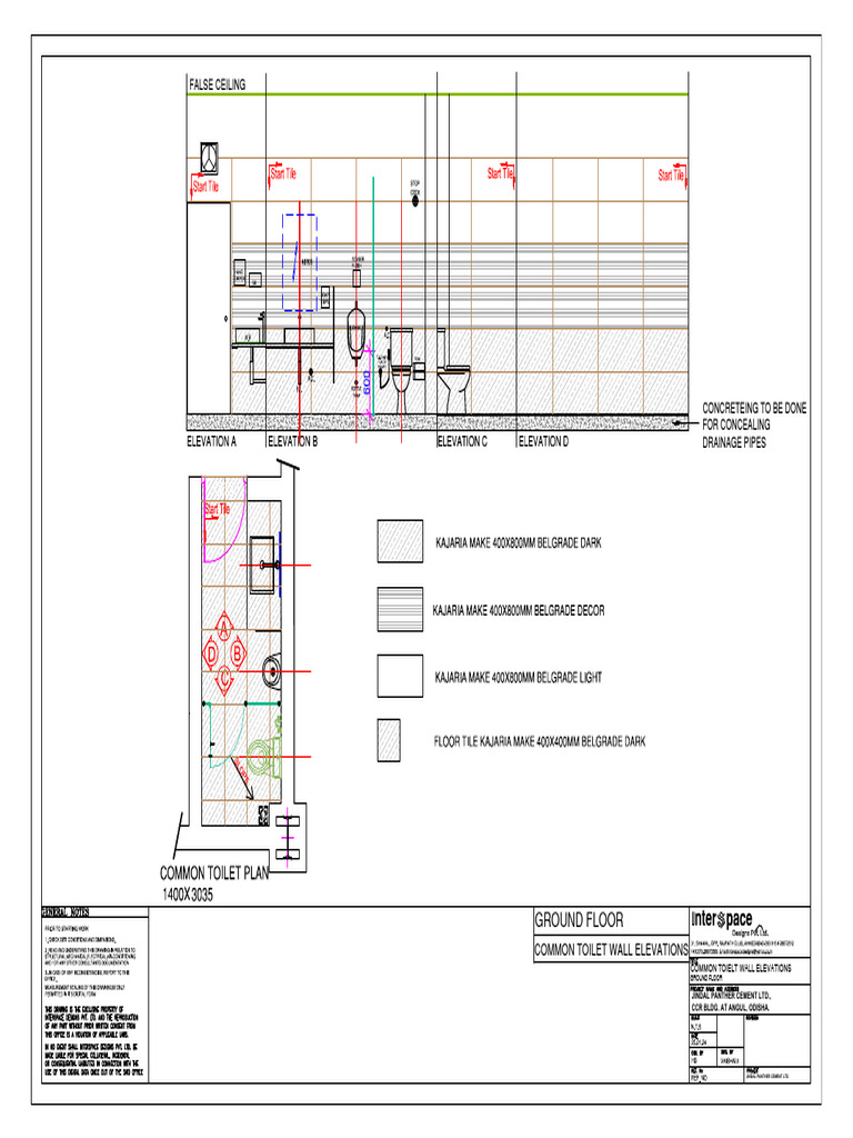 Ground Floor Common Toilet Wall Elevations | PDF
