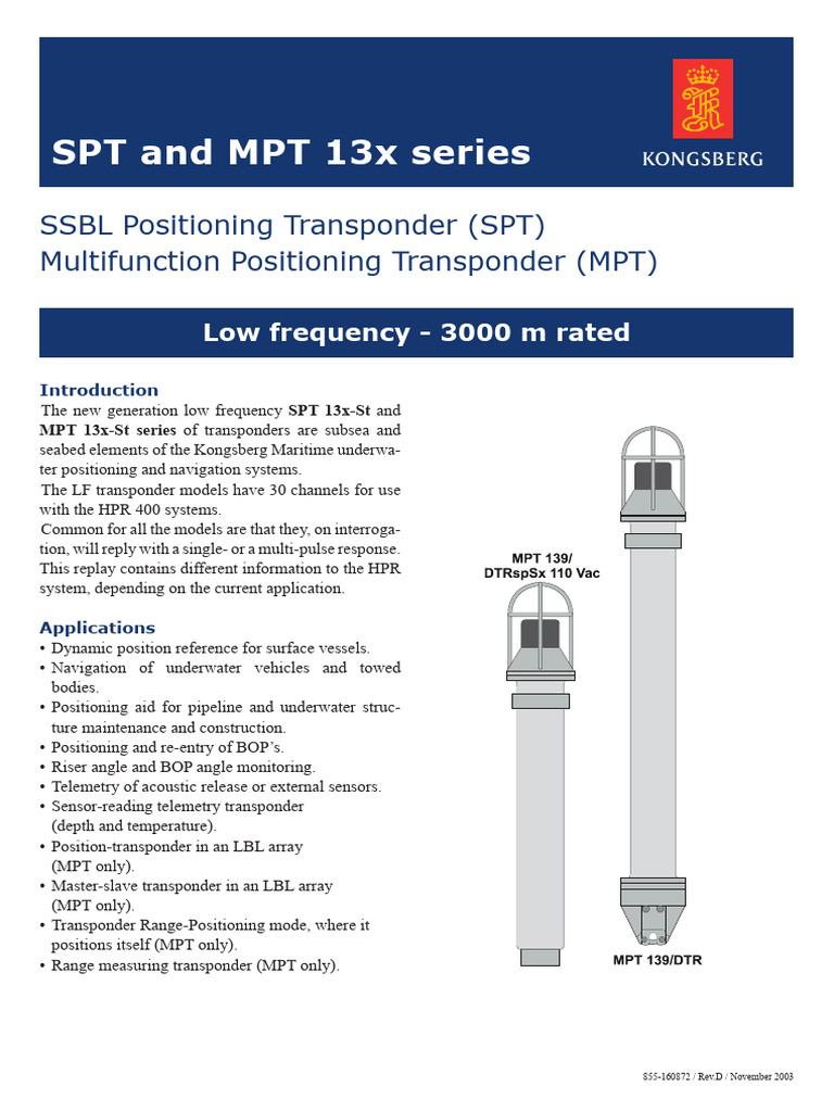 SPT and MPT 13x Series Overview | PDF | Telemetry | Electronics