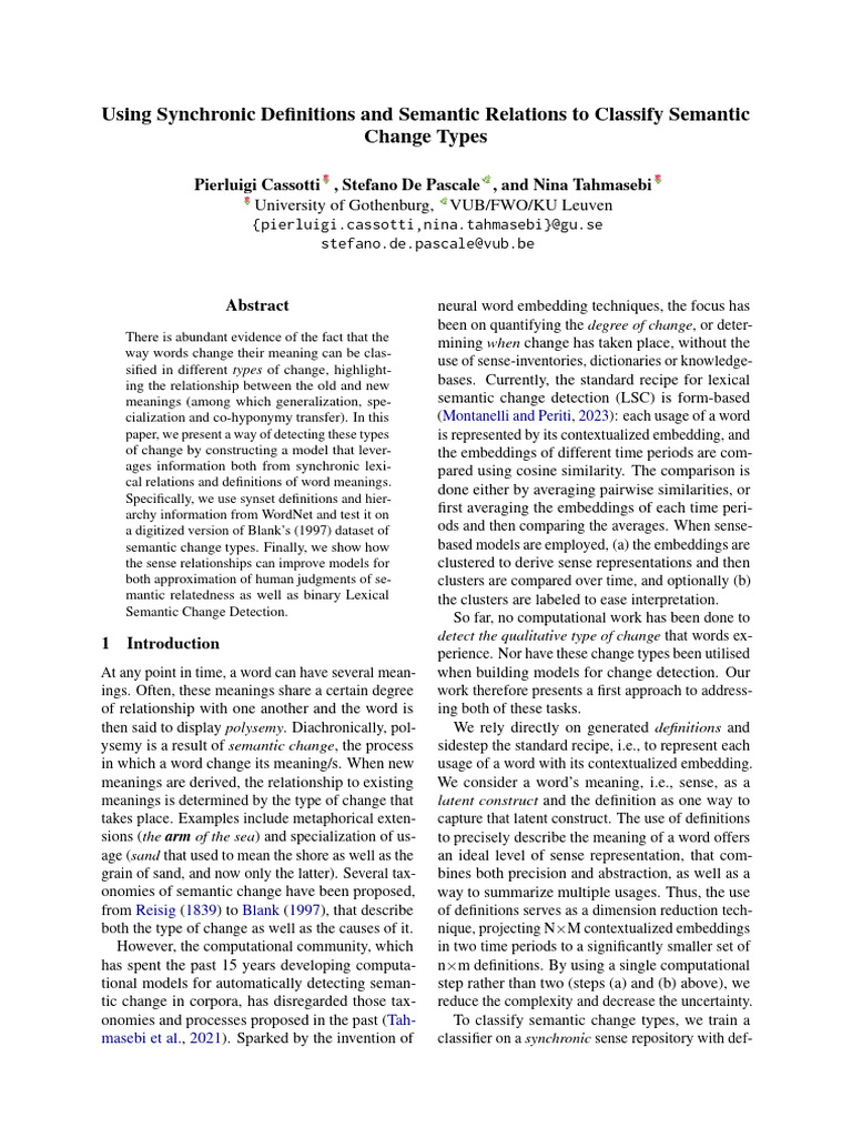 Using Synchronic Definitions and Semantic Relation | PDF | Semantics | Cluster Analysis