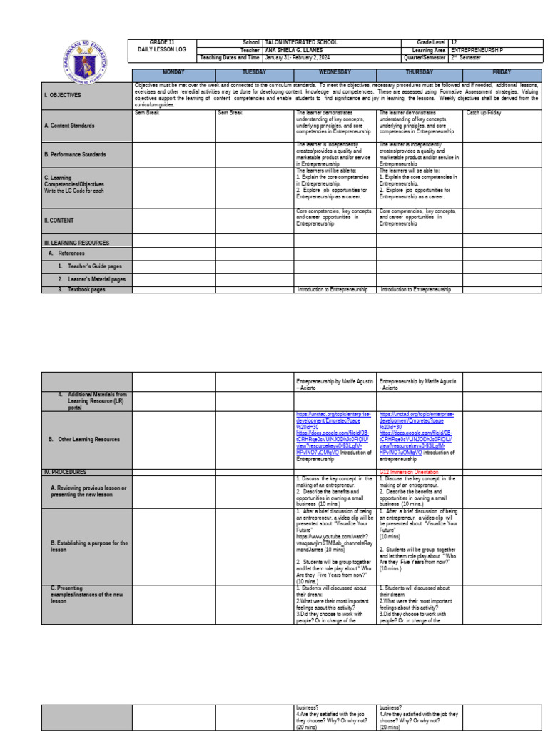 ENTREP WEEK 1_Llanes A | PDF | Entrepreneurship | Learning