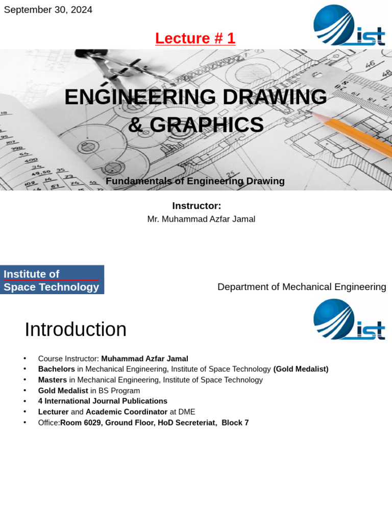 Lecture 1 - Eng. Drawing - Fundamentals of Engineering Drawing | PDF | Drawing | Technical Drawing