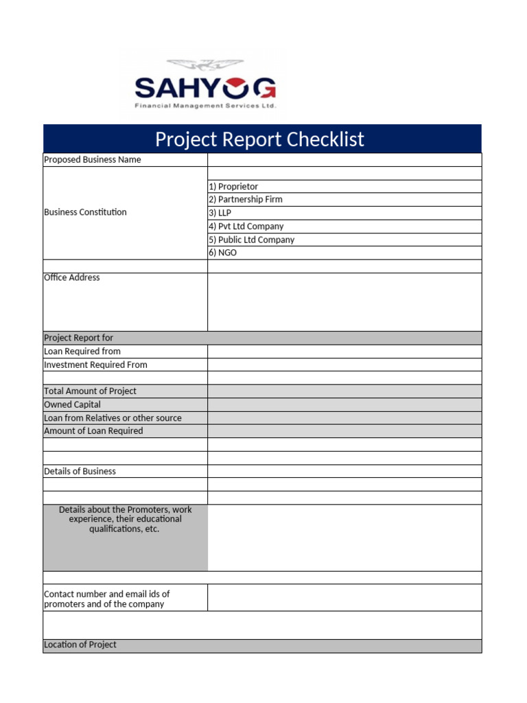Project Report Checklist | PDF