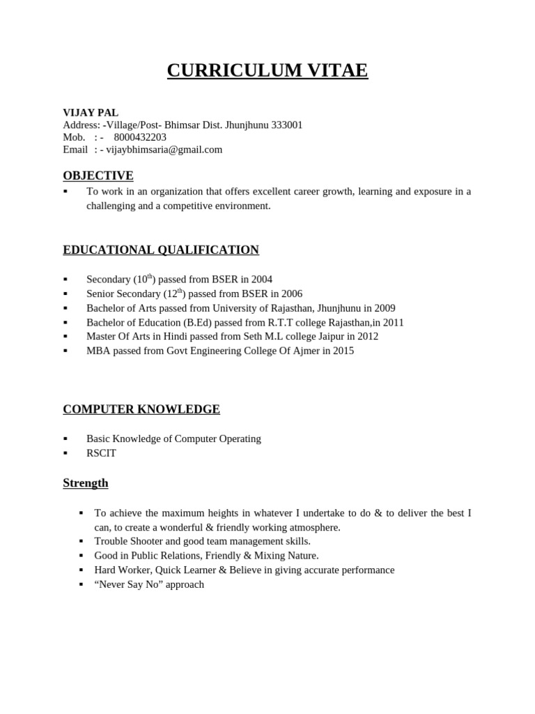 Vijay Pal Resume | PDF