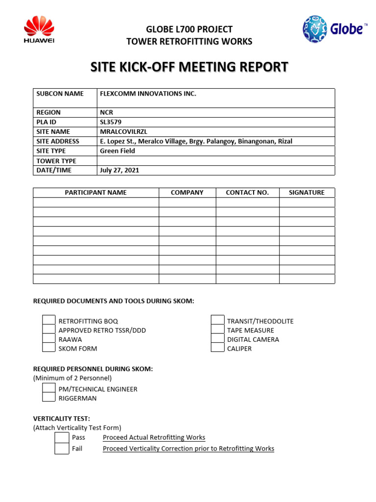 Globe SKOM Form SL3579 MRALCOVILRZL | PDF