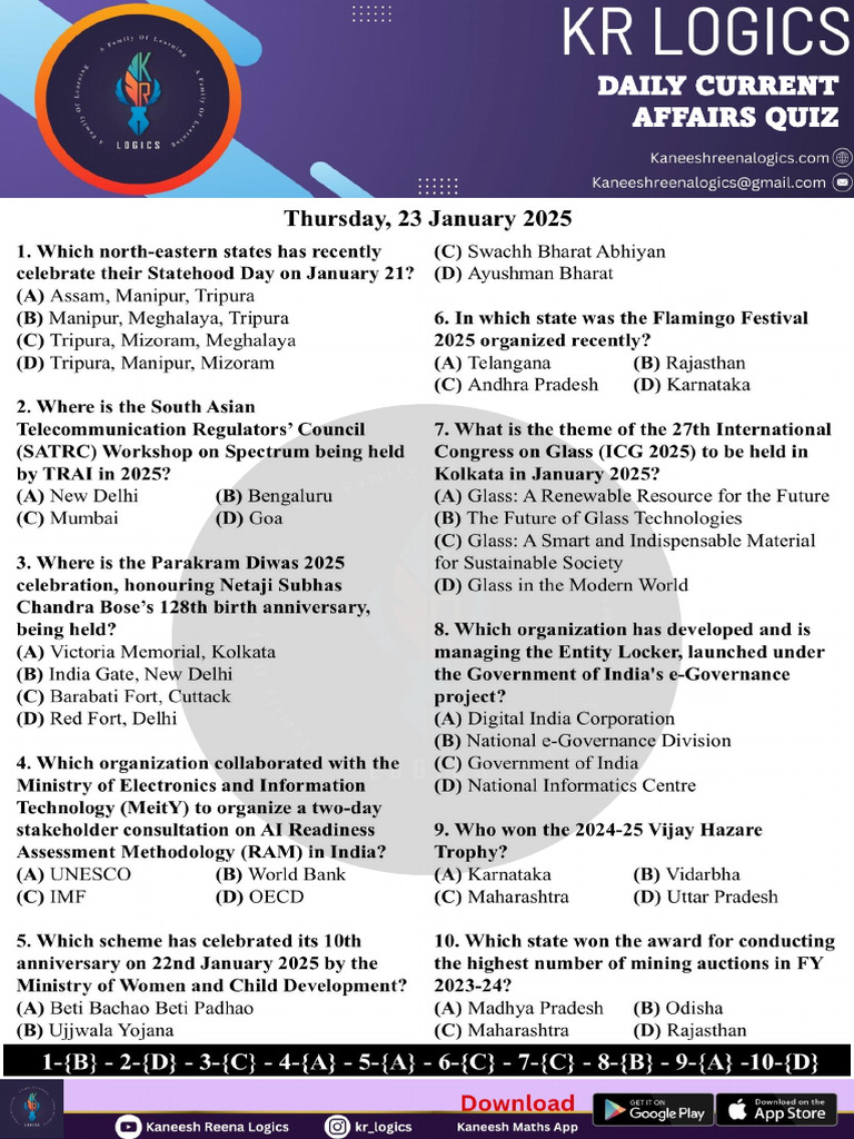 23-Jan-25_Curr.Aff.E_Kaneesh Maths-DS | PDF