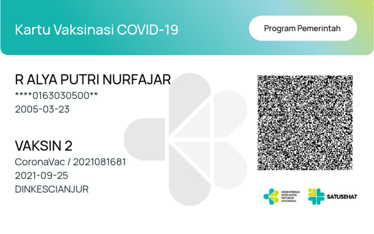 SERTIFIKAT-VAKSIN-DOSIS 2-R Alya P | PDF