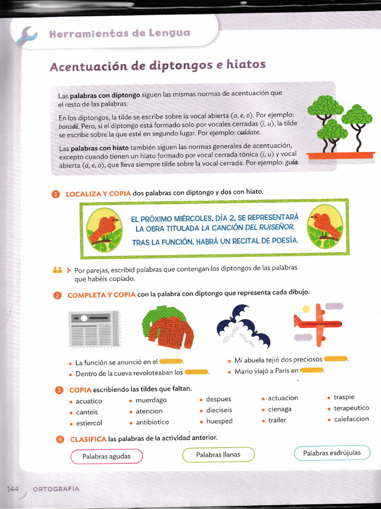 144-145 Acentuación de Diptongos e Hiatos | PDF | Lingüística | Voz humana