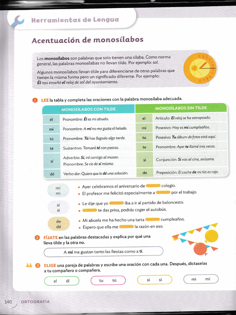 146-147 Acentuación de monosílabos | PDF | Tipología Lingüística | Sintaxis