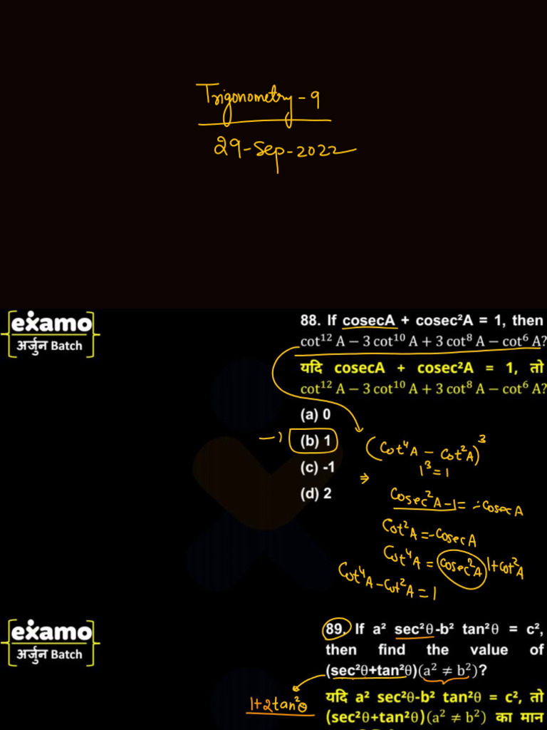 201) Trigonometry Class - 9 - PDF | PDF