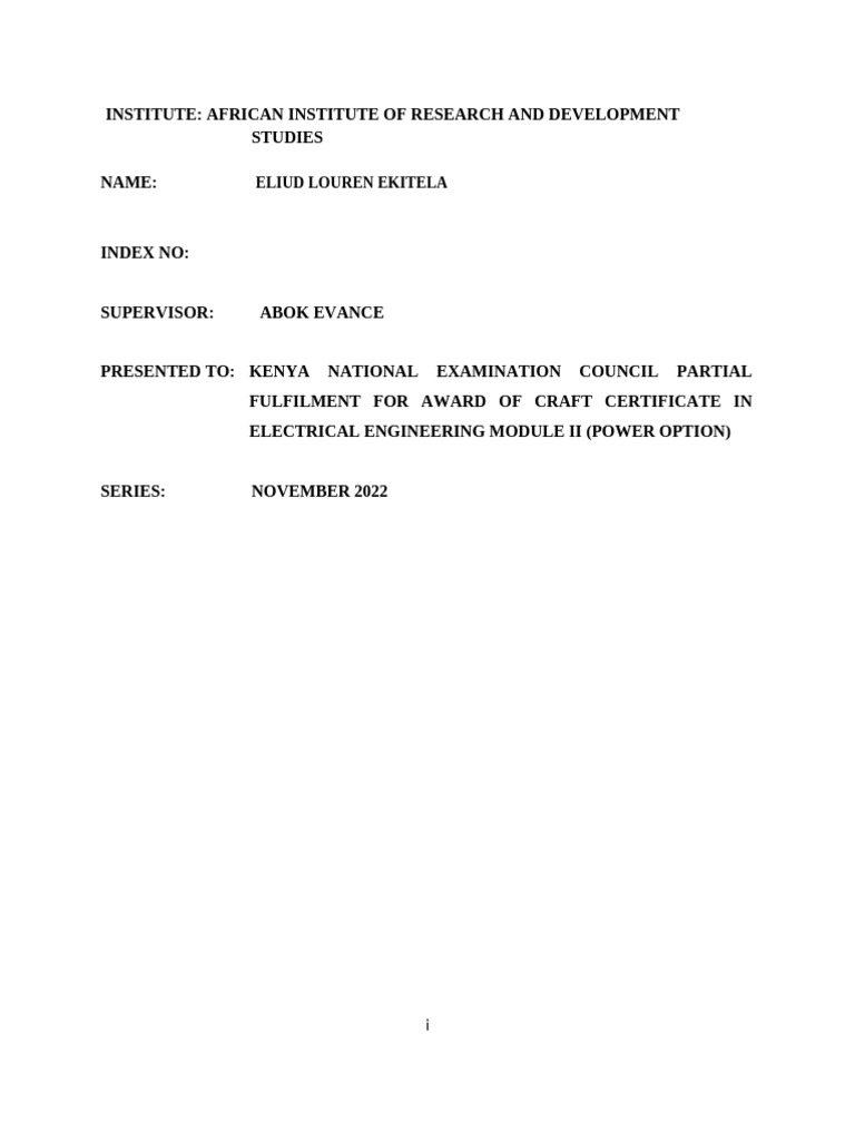 Eliud Safety Lock With Fire Overide and Alarm Electrical Engineering ...