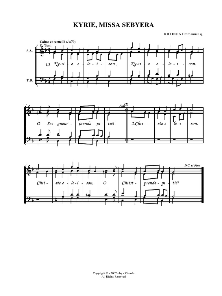 01 Missa Sebyera, Kyrie | PDF