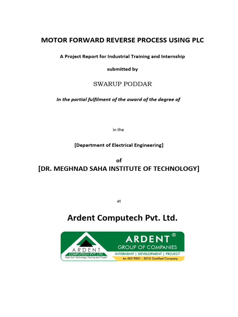 MOTOR FORWARD AND REVERSE PROCESS CONTROL USING PLC 1 | PDF | Programmable Logic Controller | Switch