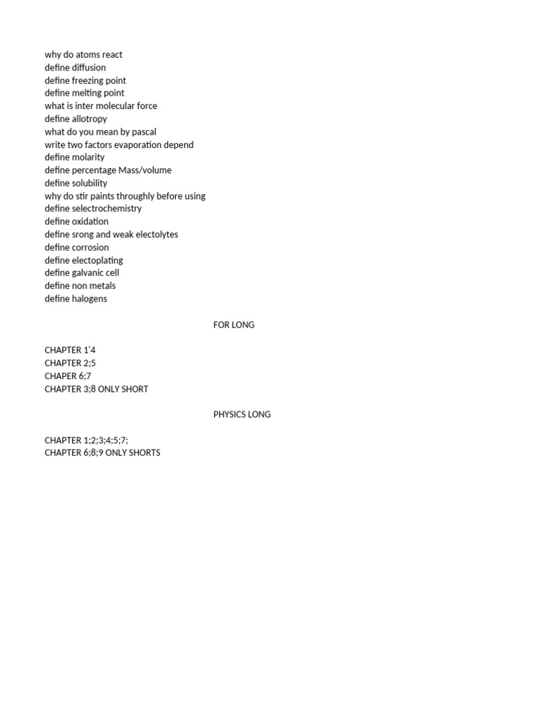 Class 9 Chemistry Pdf