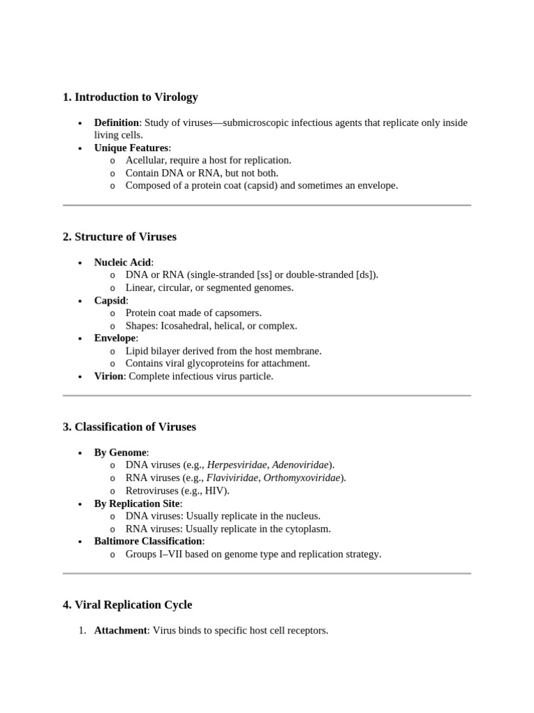Virology notes | PDF | Virus | Health Sciences