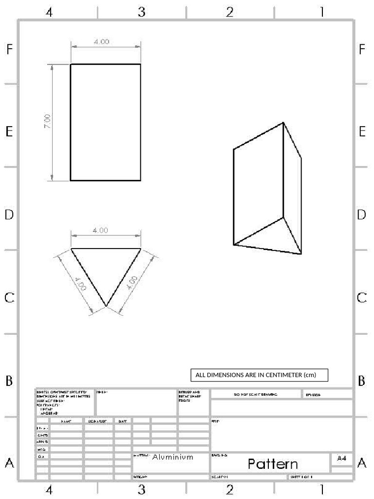 FFW Assignment - Pattern Engineering Drawing | PDF
