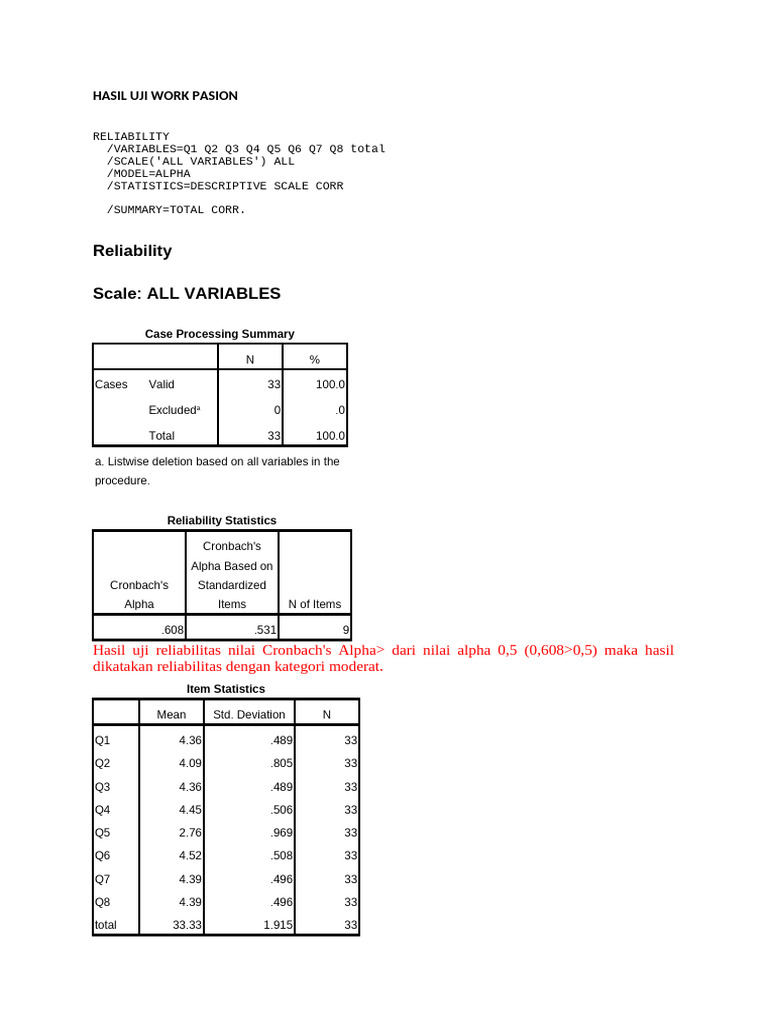 Uji Valid Dan Relib Ferry | PDF | Variance | Statistics