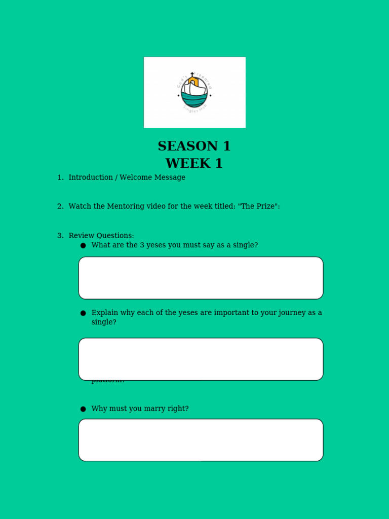 GPS Season 1 Week 1 | PDF