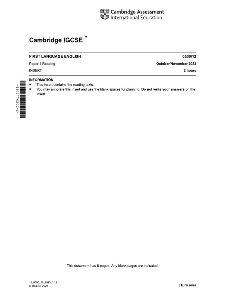 Exam Insert | PDF