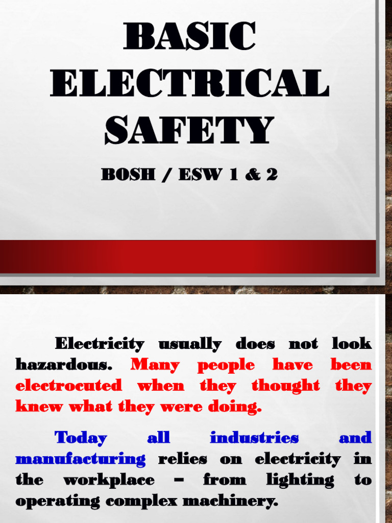 M3-Basic Electrical Safety | PDF | Personal Protective Equipment ...