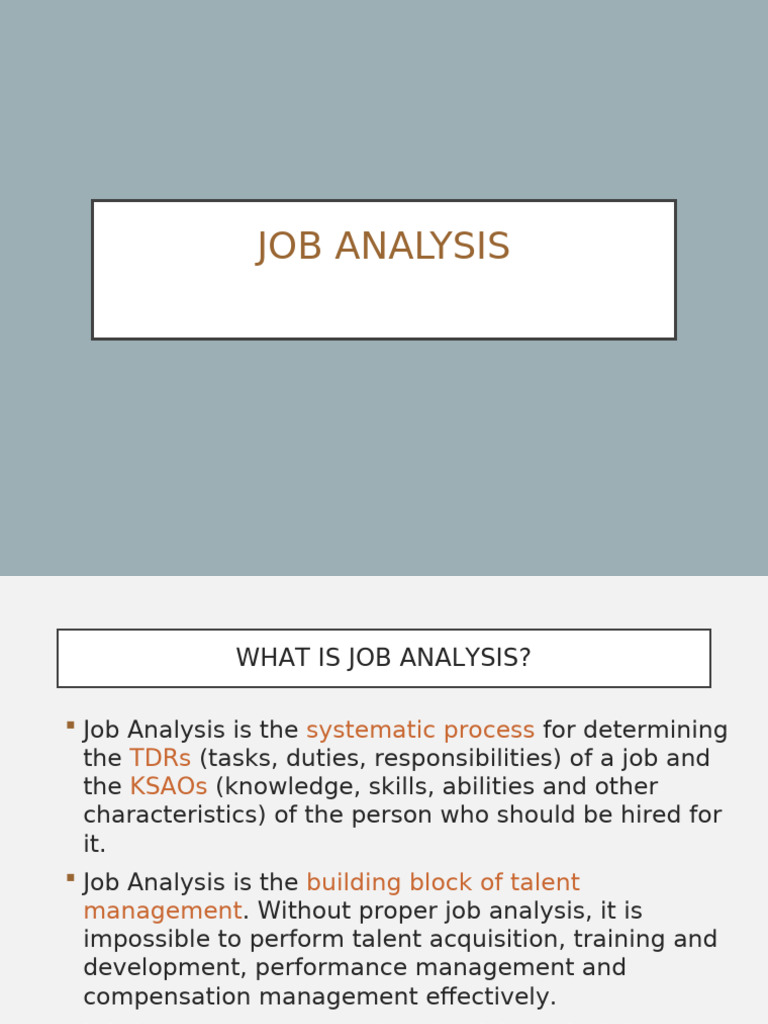 Job Analysis | PDF | Organizational Behavior | Industrial And Organizational Psychology