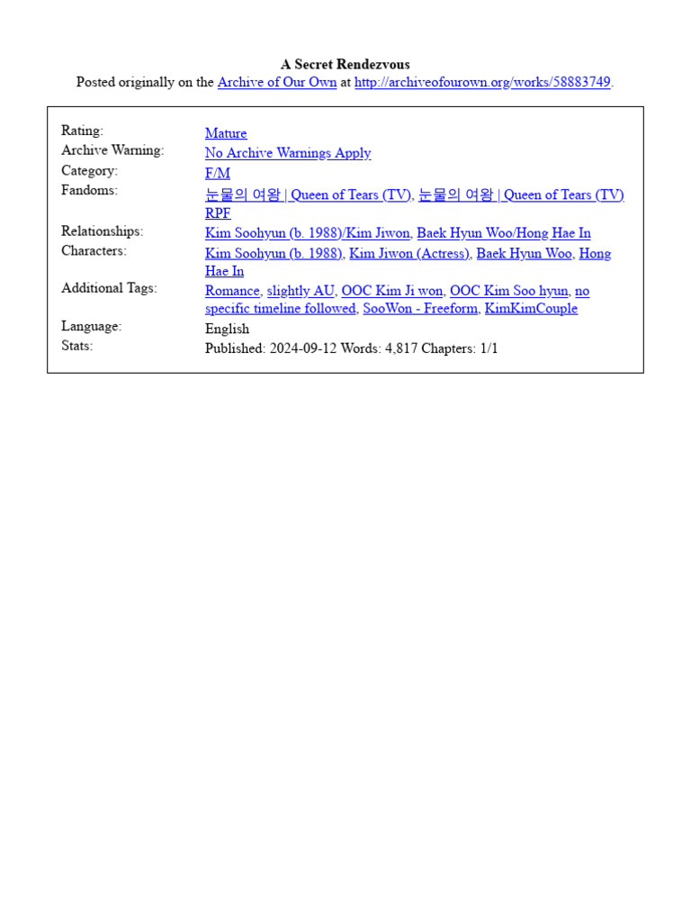 A Secret Rendezvous | PDF