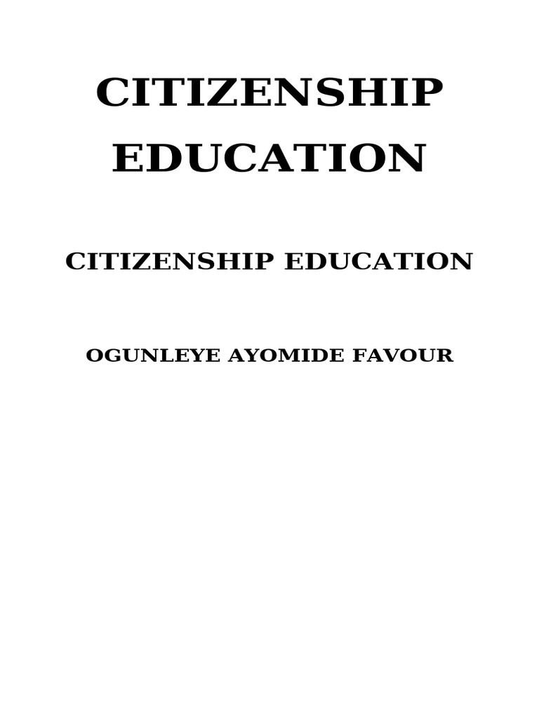 Citizenship Education: A Comprehensive Guide | PDF | Civic Engagement ...