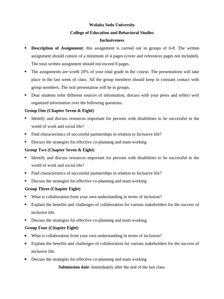 Group Assignment For Inclusion | PDF