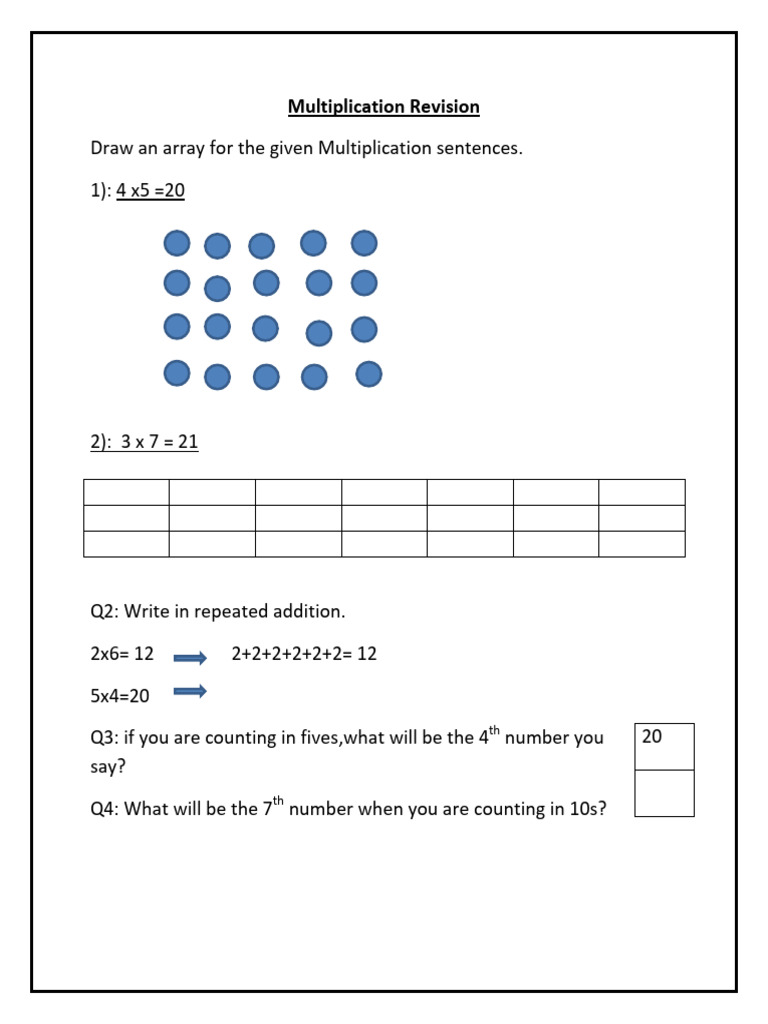 Multiplication Revision | PDF