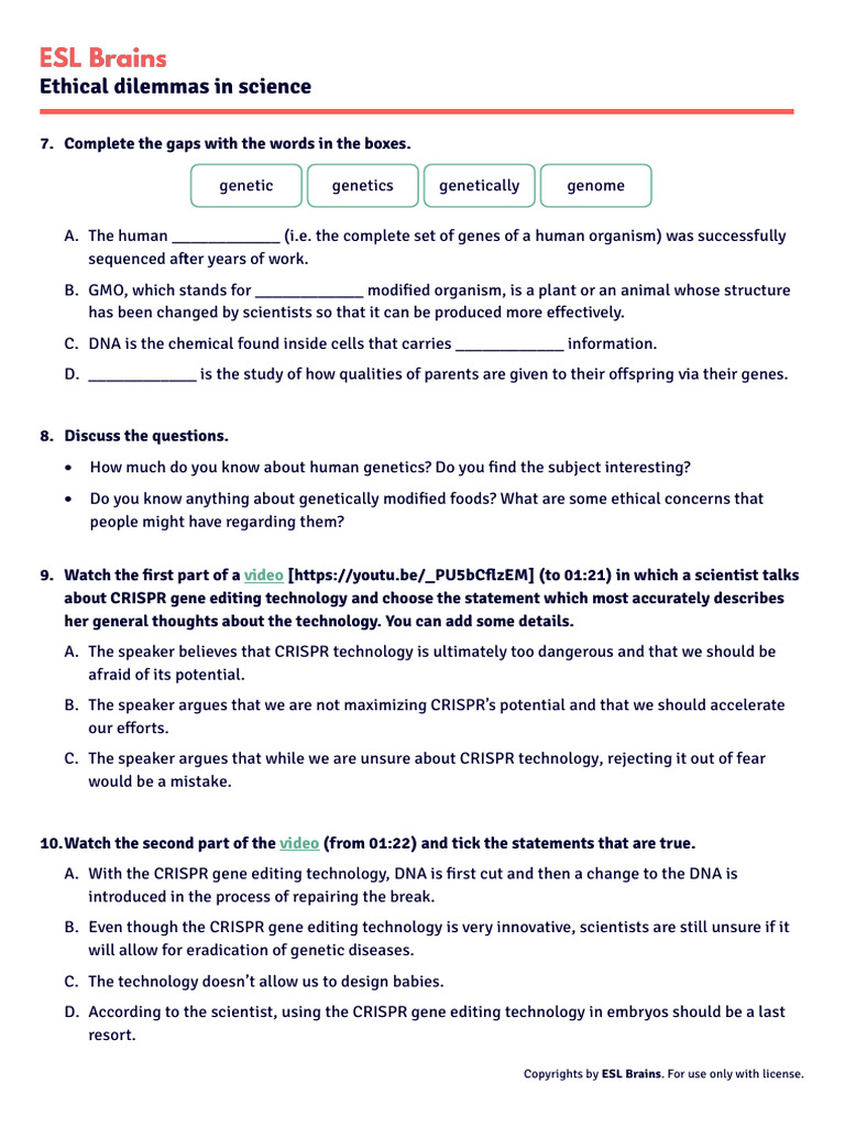 Ethical Dilemmas in Science | PDF | Genetics | Genetic Engineering