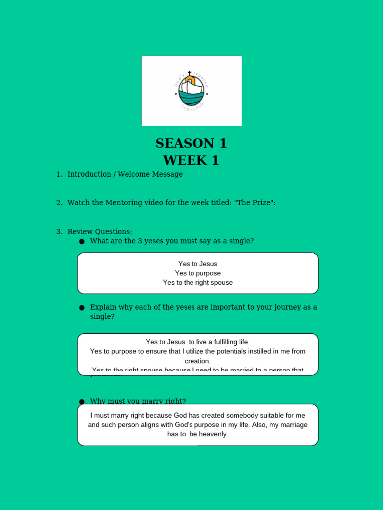 Gps Season 1 Week 1 3 | PDF