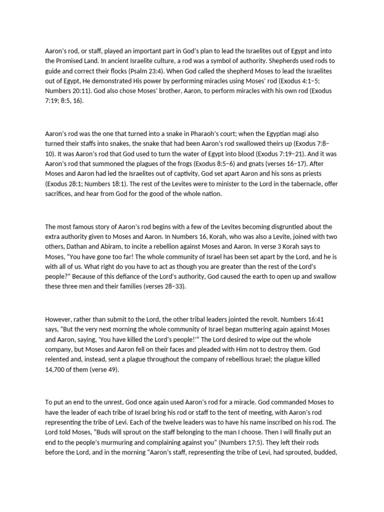 Aaron's Rod, Or-WPS Office | PDF | The Exodus | Aaron