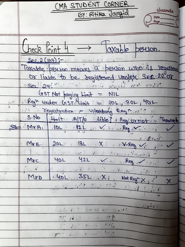 g30 Hours GST Revision Lecture 7 (Handwritten Notes) | PDF