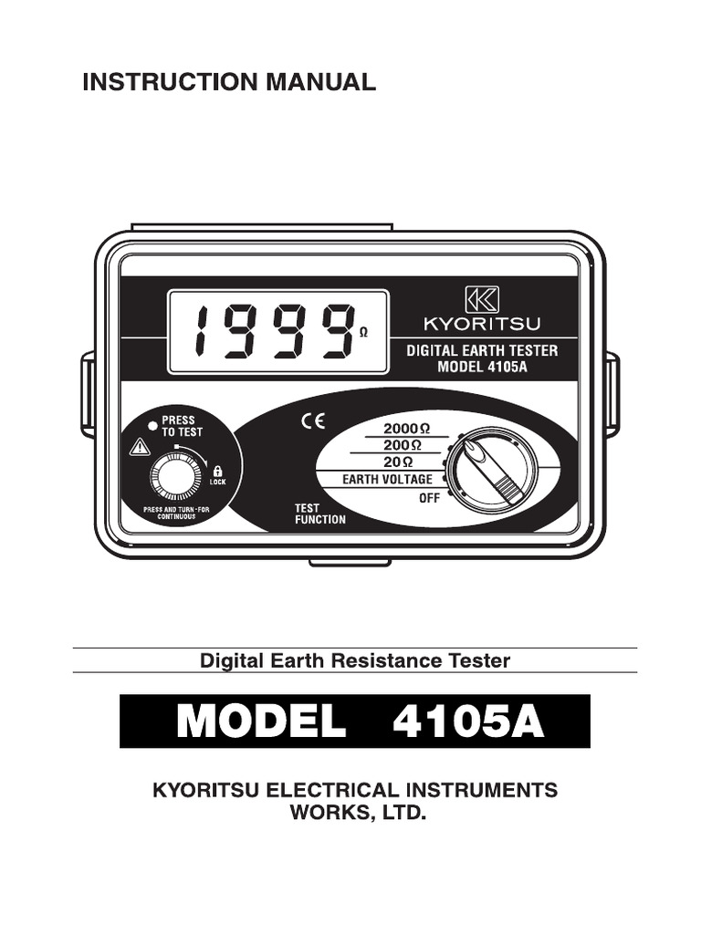 Kyoritsu Electrical Instruments (Earth Resistance Tester) | PDF