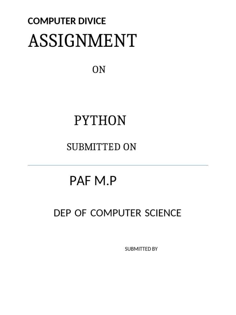 Assignment: Python | PDF | Parameter (Computer Programming) | Method (Computer Programming)