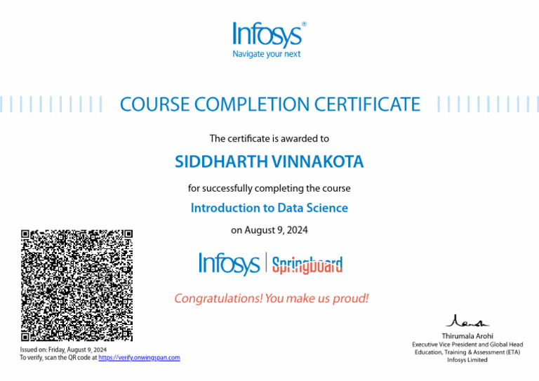 infosys certification | PDF
