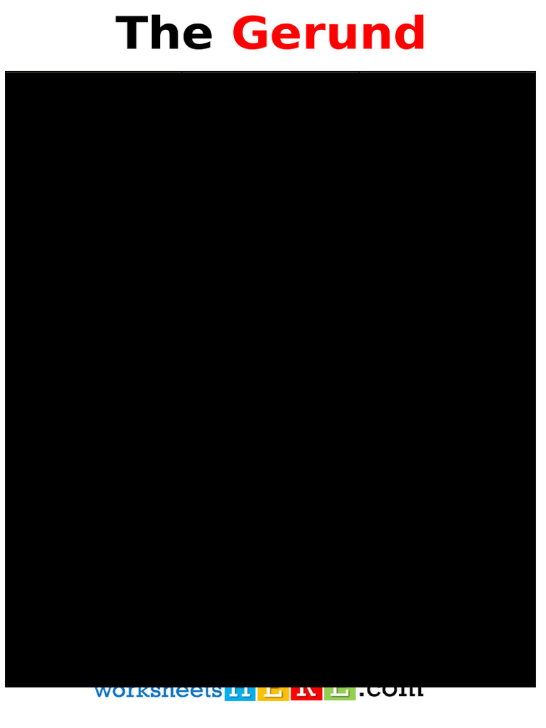 The Gerunds Verb Gerund Verb Preposition Gerund List PDF Worksheet For ...