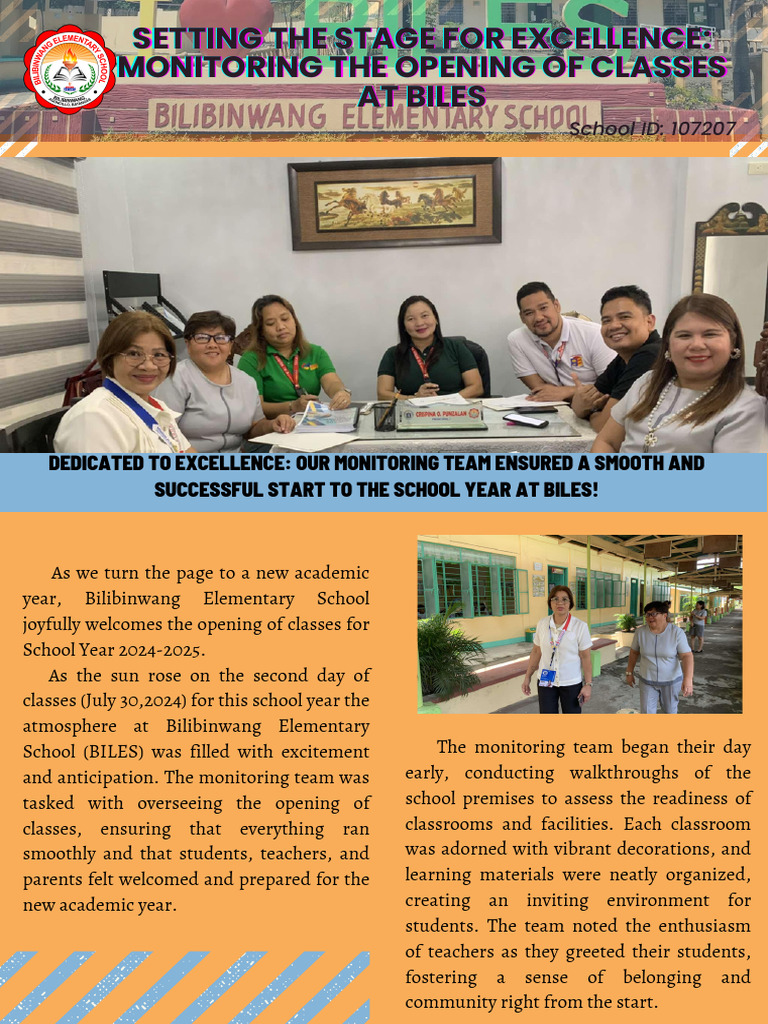 Monitoring of Opening of Classes 2024 | PDF | Teachers | Behavior ...