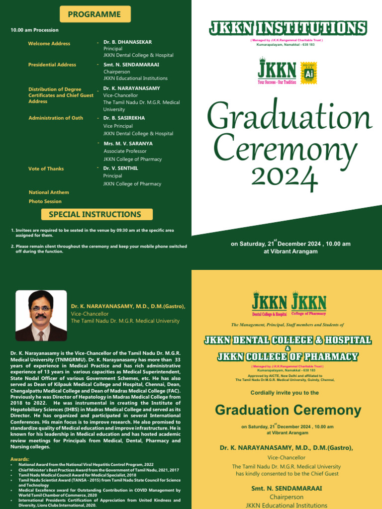 JKKN DCH & JKKN Cop Graduation Day | PDF | Tamil Nadu