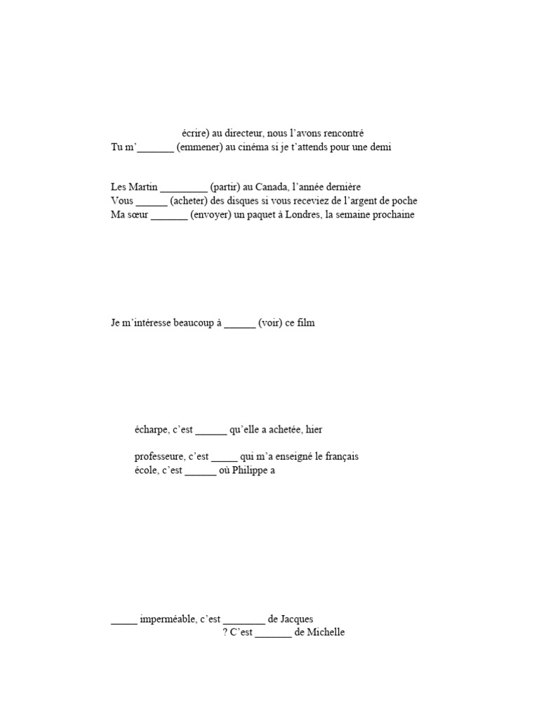 Exercices de révision de grammaire française | PDF