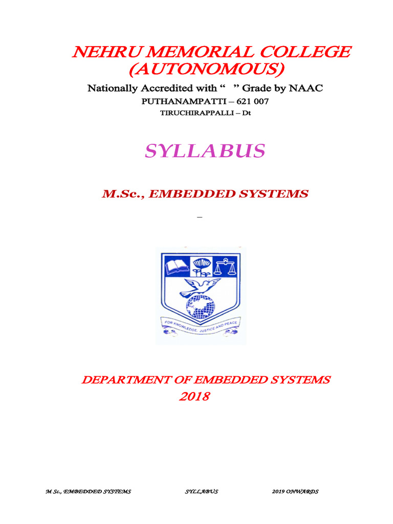MSC Embedded Syllabus 2019 | PDF | Matrix (Mathematics) | Microcontroller