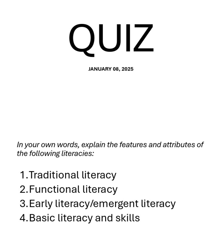 Understanding Key Literacy Types | PDF