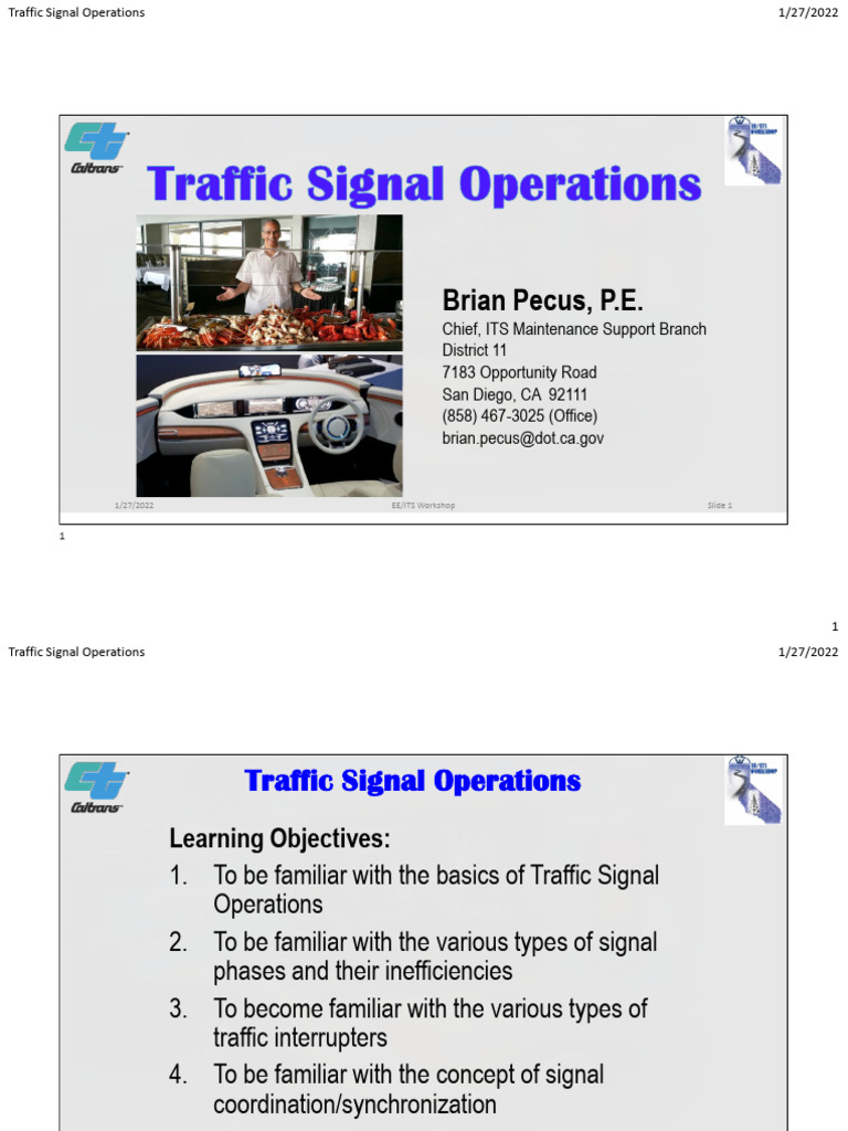 Traffic Sig Operations | PDF | Traffic | Traffic Light