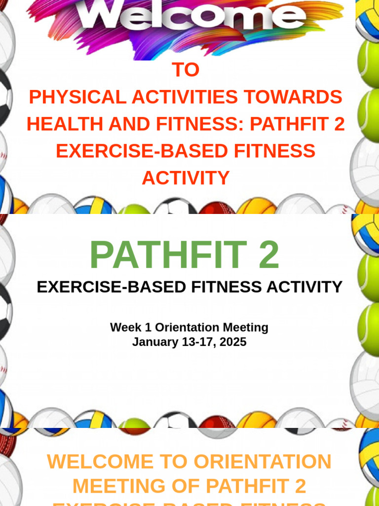 Pathfit 2 Ucc Week 1 Orientation Meeting of Exercise Based Fitness ...