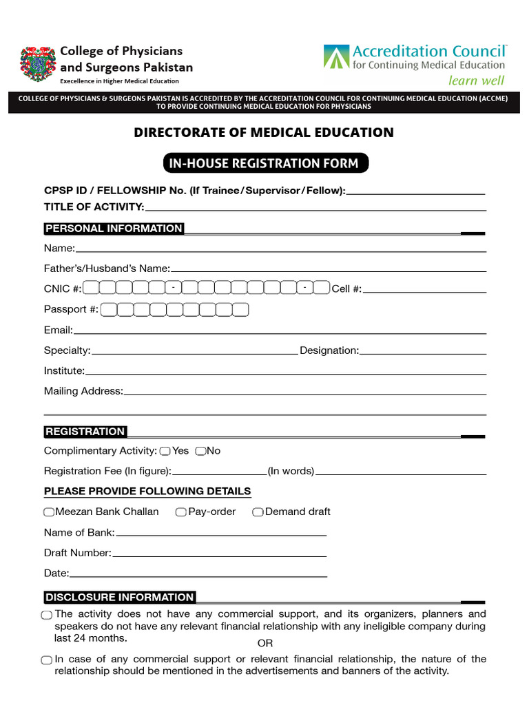 HPCSA Form 9 Registration Details | PDF