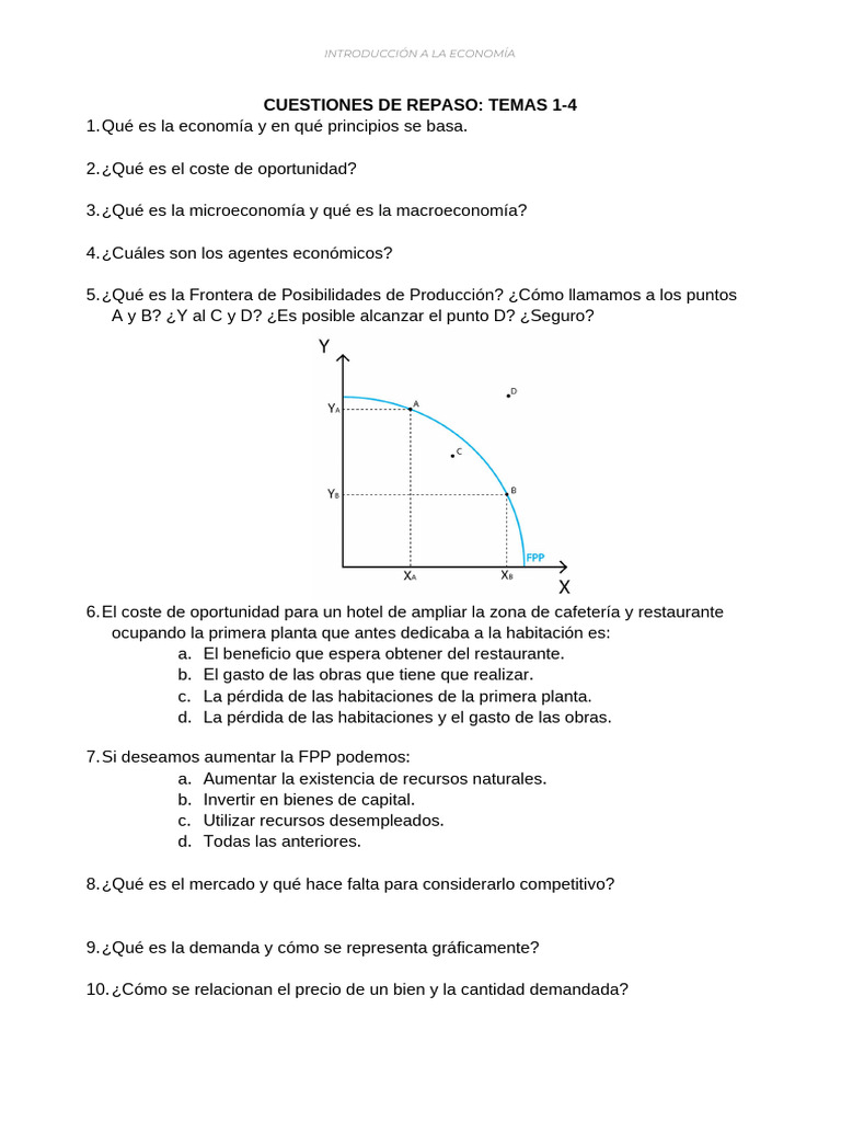 Cuestiones de REPASO T1-5 (ES) | PDF | Elasticidad (economía) | Oferta y demanda