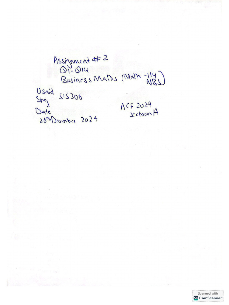 Maths Assignment 2 | PDF