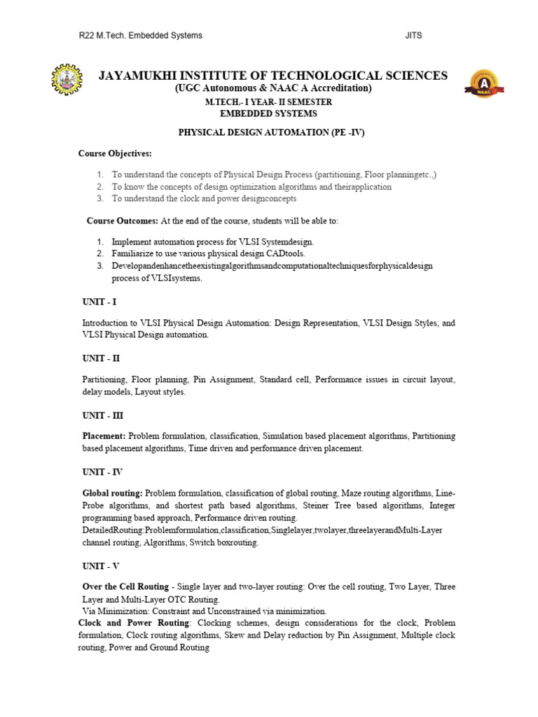 Physical Design Automation (Pe - Iv) | PDF | Routing | Theoretical ...