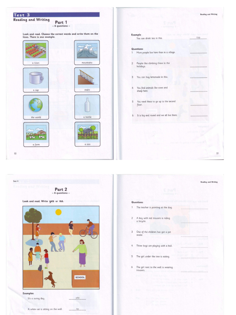 MOVERS 1 TEST 3 R&W | PDF