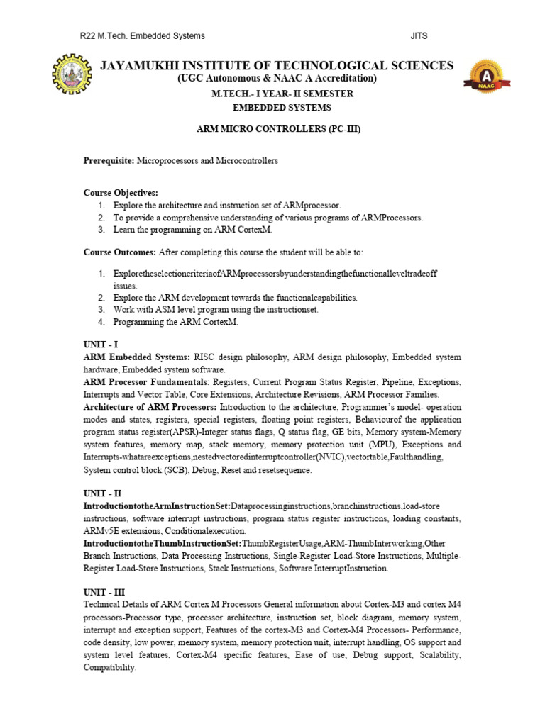 Arm Micro Controllers (Pc-Iii) | PDF | Digital Electronics | Computer Architecture